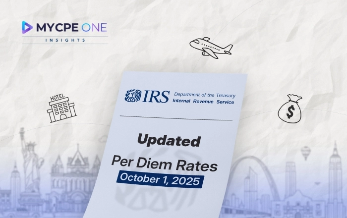 IRS Keeps 2025 Per Diem Rates Unchanged | MYCPE ONE INSIGHTS
